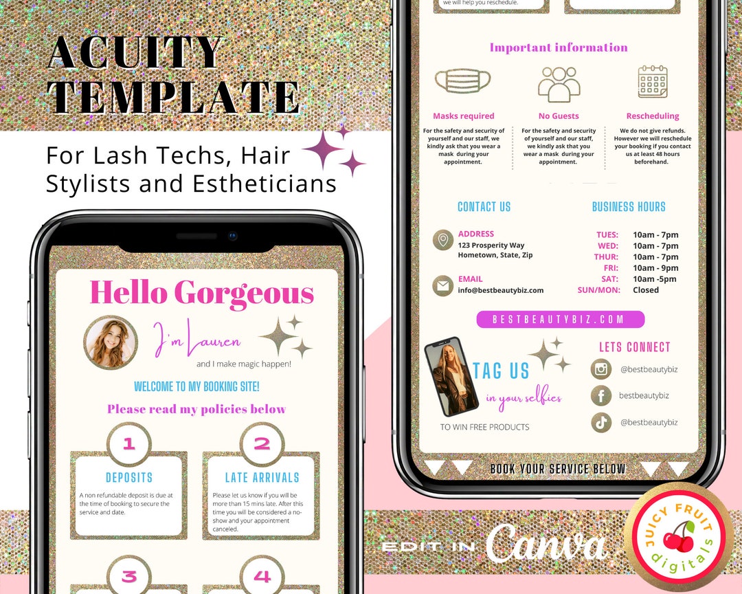Acuity Template Makeup Artist, Lash Tech, Hair Stylist or Esthetician ...