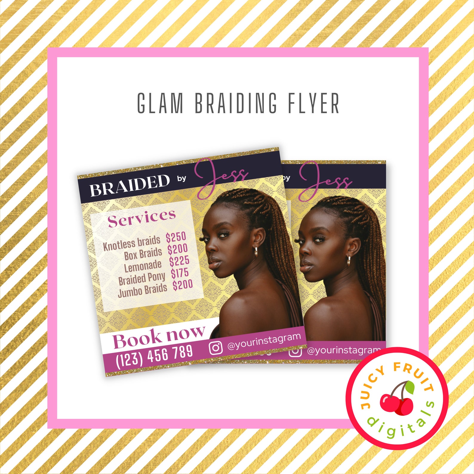 DIY Elegant Hair Braiding Flyer - Braids Hair Salon Flyer - Hair ...