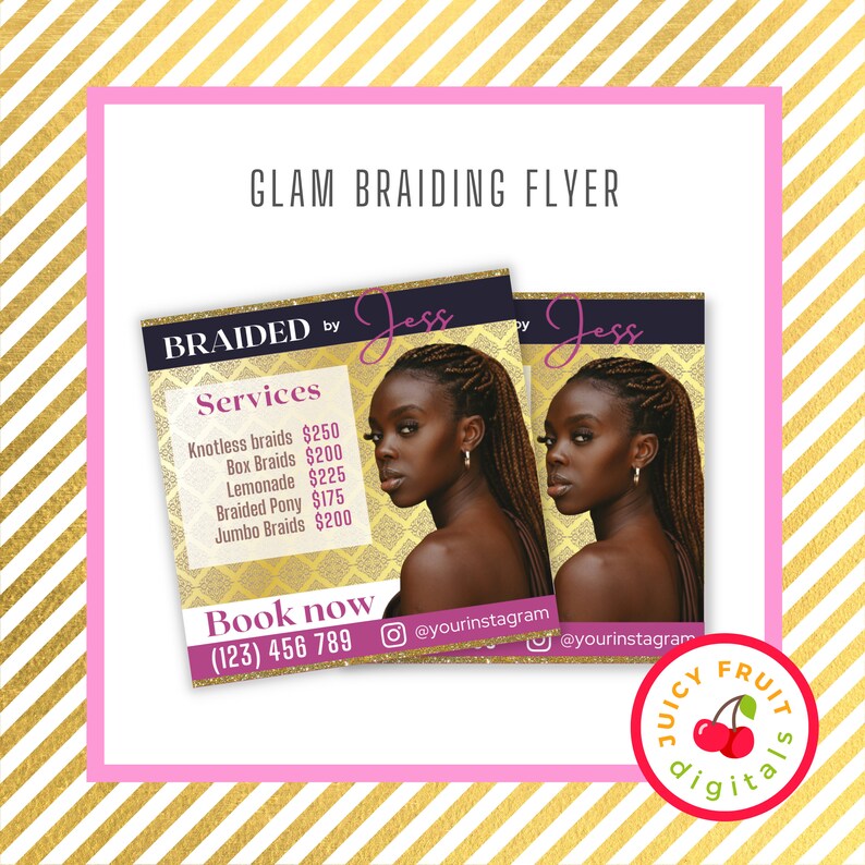 DIY Elegant Hair Braiding Flyer - Braids Hair Salon Flyer - Hair ...