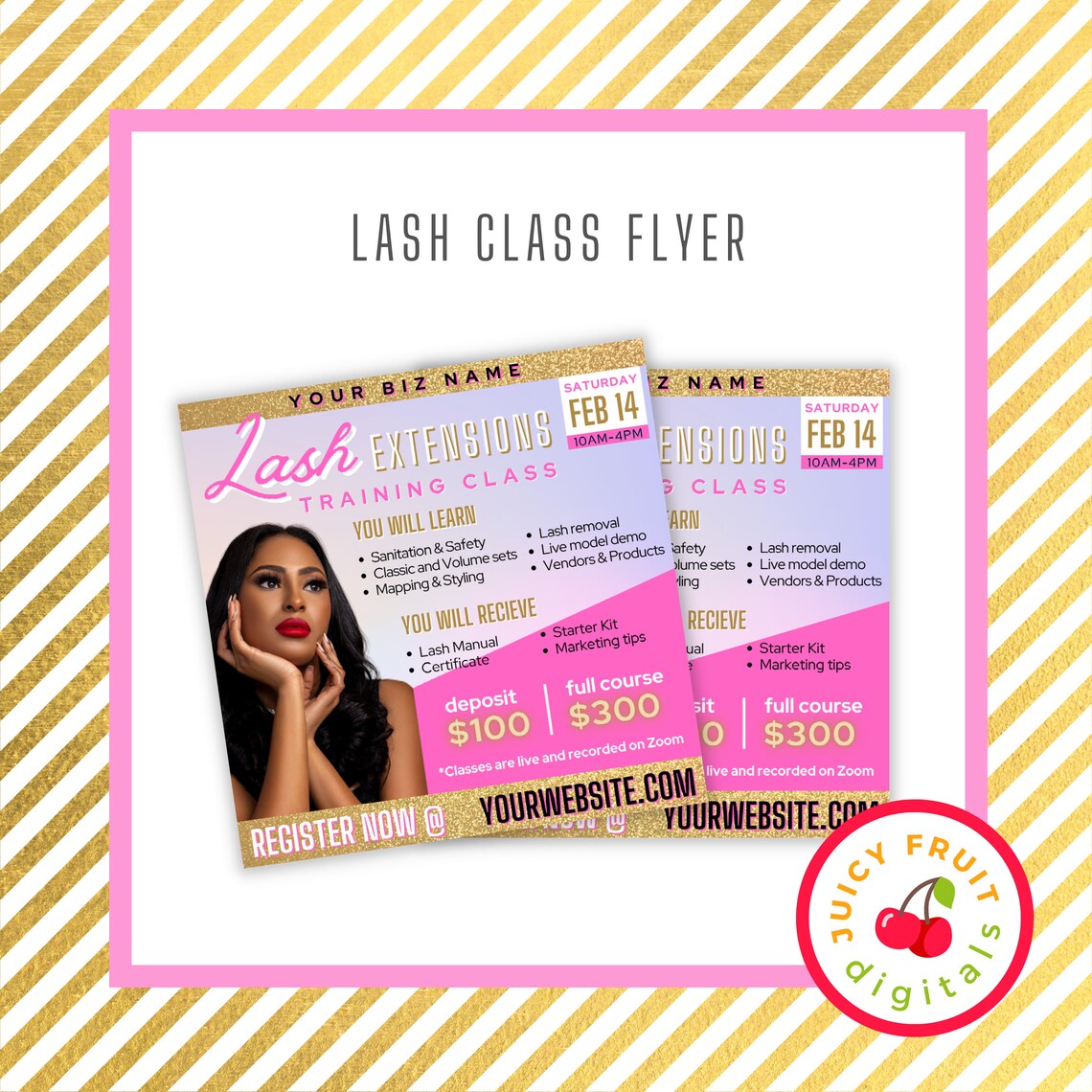 DIY Lash Extension Training Flyer - Editable Canva Template - Social ...