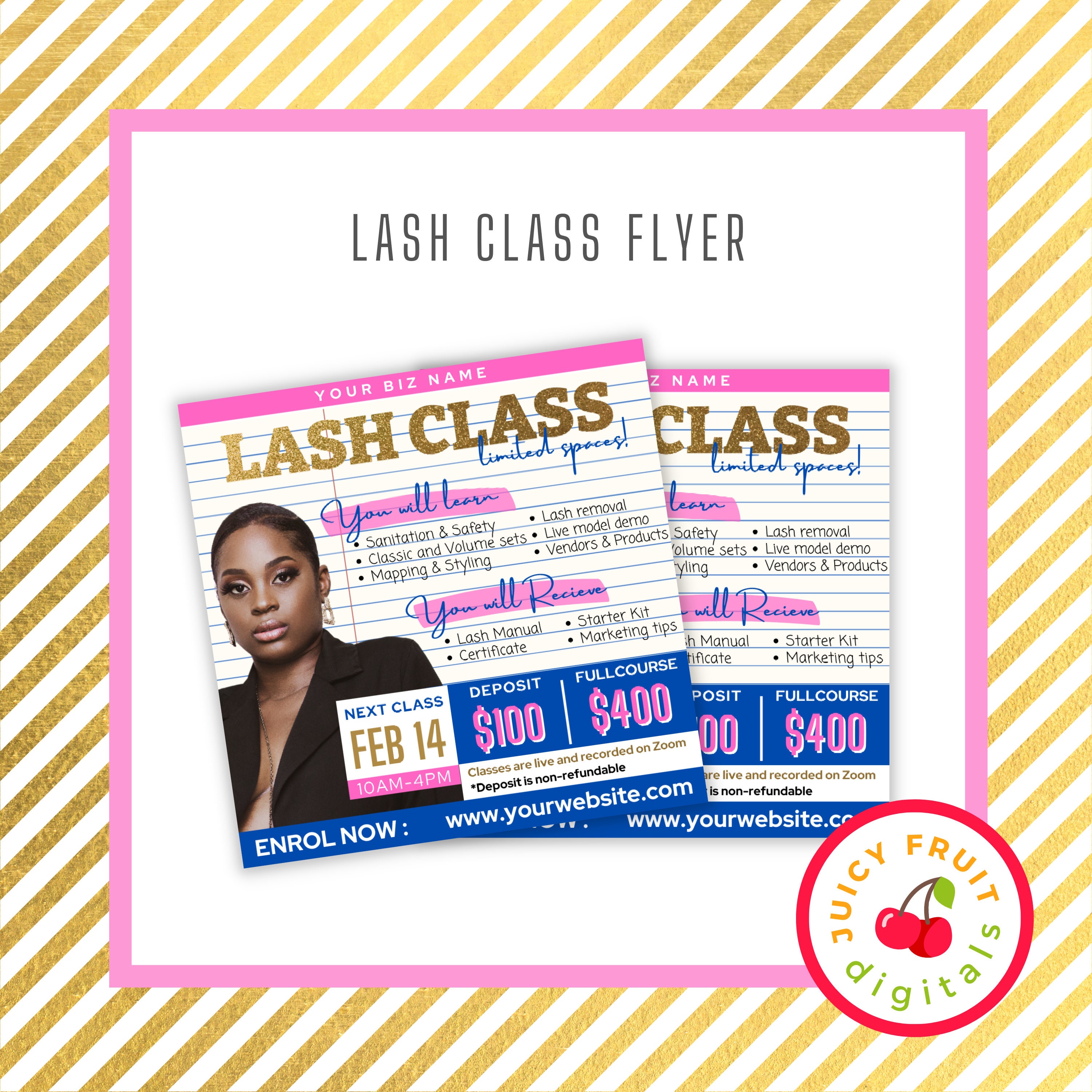 DIY Lash Extension Training Flyer - Editable Canva Template - Social ...