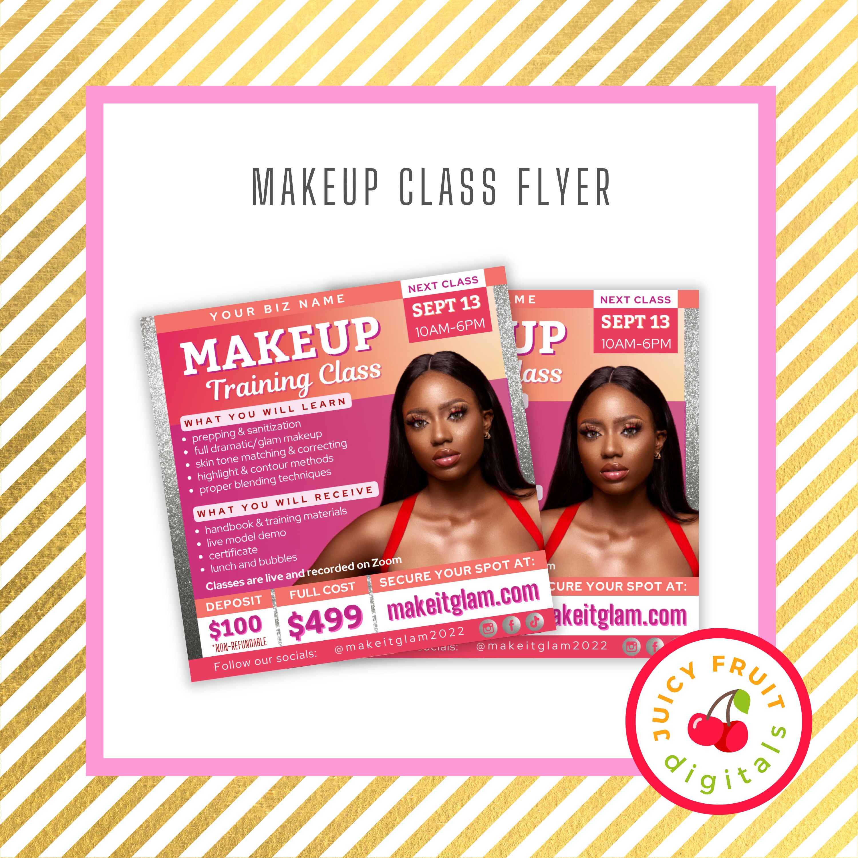 MUA Flyer for Group Class - Editable Canva Template - DIY Social Media ...