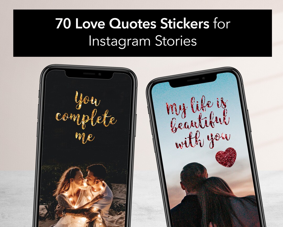 70 Love Quote Digital Stickers / Instagram Story Stickers / - Etsy