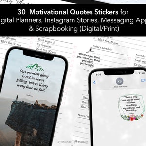 30 Motivational Quotes Stickers for Digital Planners, Instagram Stories ...