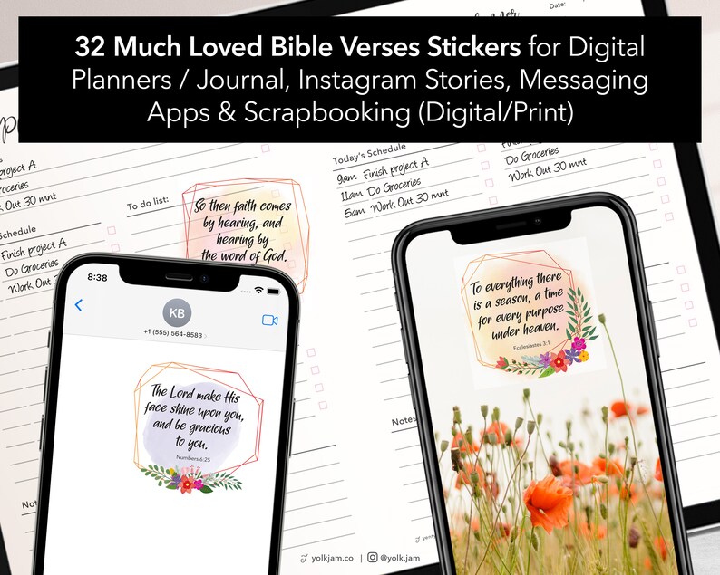 32 Much Loved Bible Verses Digital Stickers / Religious Stickers/ Bible ...