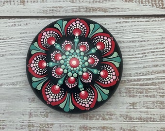 Dot Art Mandala Stone Hand Painted Rock Paperweight Mandala - Etsy