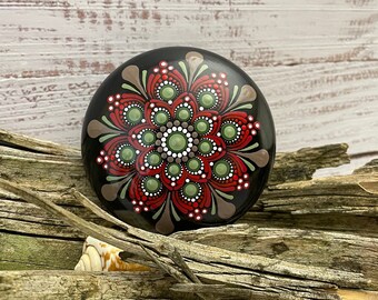 Dot Art Mandala Stone Hand Painted Rock Paperweight Mandala - Etsy