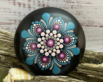Dot Art Mandala Stone Hand Painted Rock Paperweight Mandala - Etsy