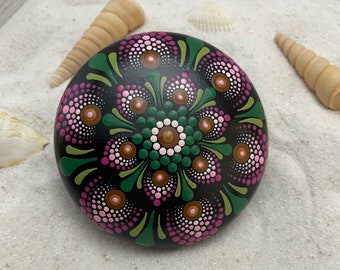 Dot Art Mandala Stone Hand Painted Rock Paperweight Mandala - Etsy