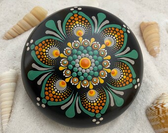 Dot Art Mandala Stone Hand Painted Rock Paperweight Mandala - Etsy