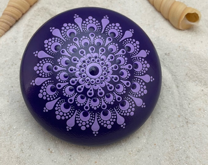 Dot Art Mandala Stone Hand Painted Rock Paperweight Mandala Meditation ...