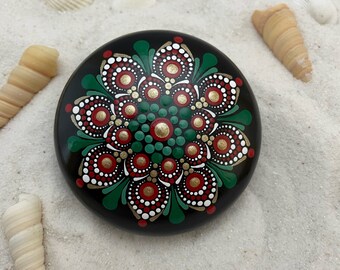 Dot Art Mandala Stone Hand Painted Rock Paperweight Mandala - Etsy