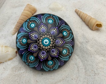 Dot Art Mandala Stone Hand Painted Rock Paperweight Mandala - Etsy