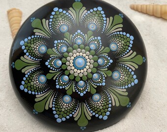 Dot Art Mandala Stone Hand Painted Rock Paperweight Mandala - Etsy