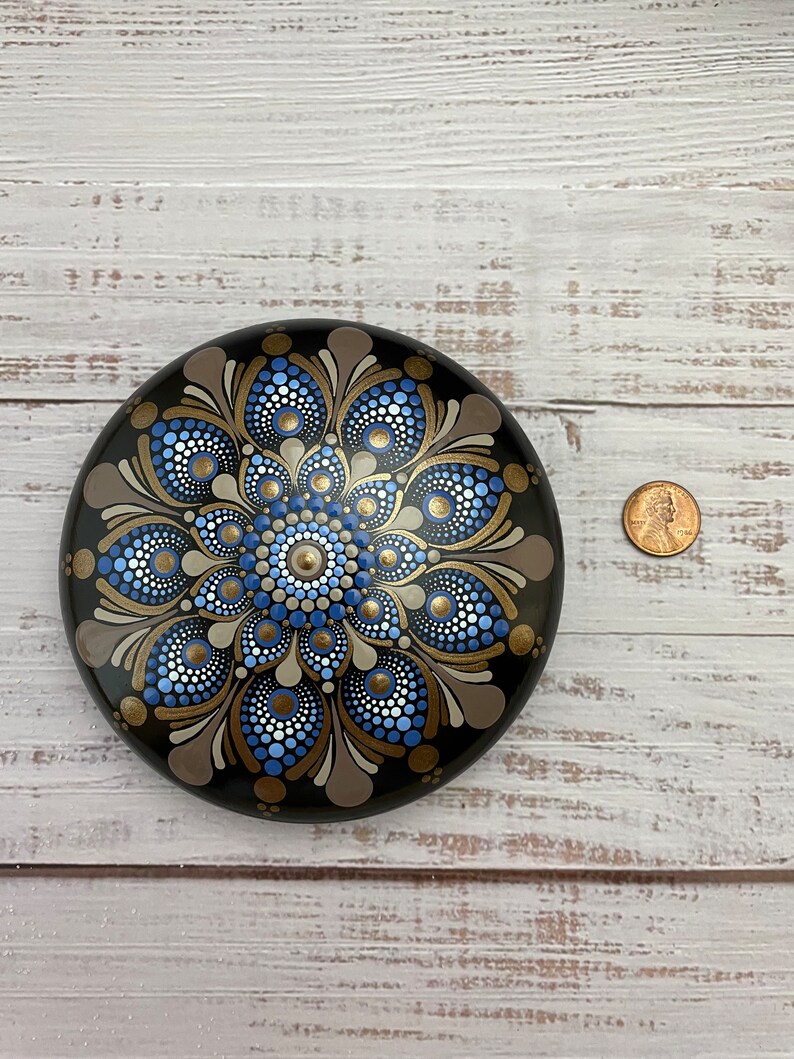 Dot Art Mandala Stone Hand Painted Rock Paperweight Mandala - Etsy