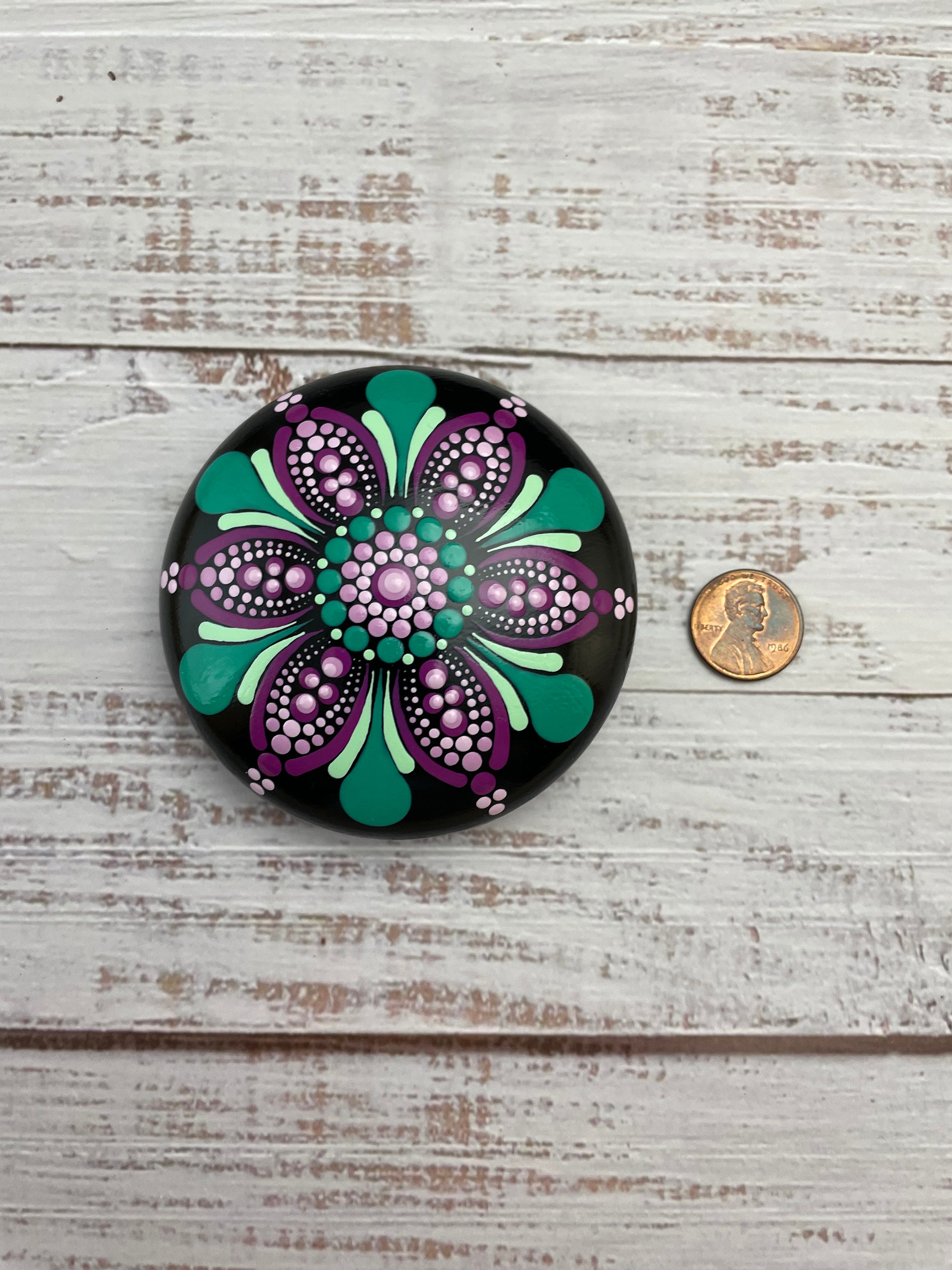 Dot Art Mandala Stone Paperweight Hand Painted Rock Mandala Meditation ...