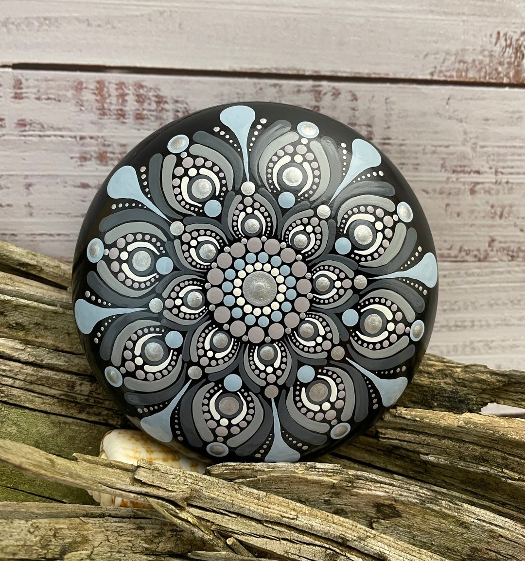 Dot Art Mandala Stone Paperweight Hand Painted Rock Meditation Medium ...