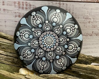 Dot Art Mandala Stone Paperweight Hand Painted Rock Meditation Medium ...