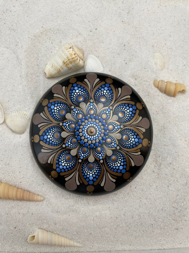 Dot Art Mandala Stone Hand Painted Rock Paperweight Mandala - Etsy