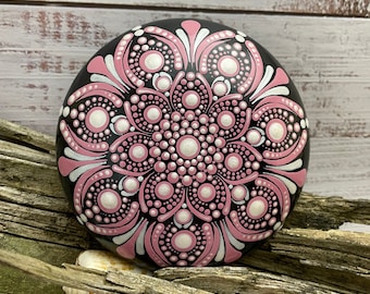 Dot Art Mandala Stone Paperweight Hand Painted Rock Meditation - Etsy