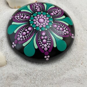 Dot Art Mandala Stone Paperweight Hand Painted Rock Mandala Meditation ...
