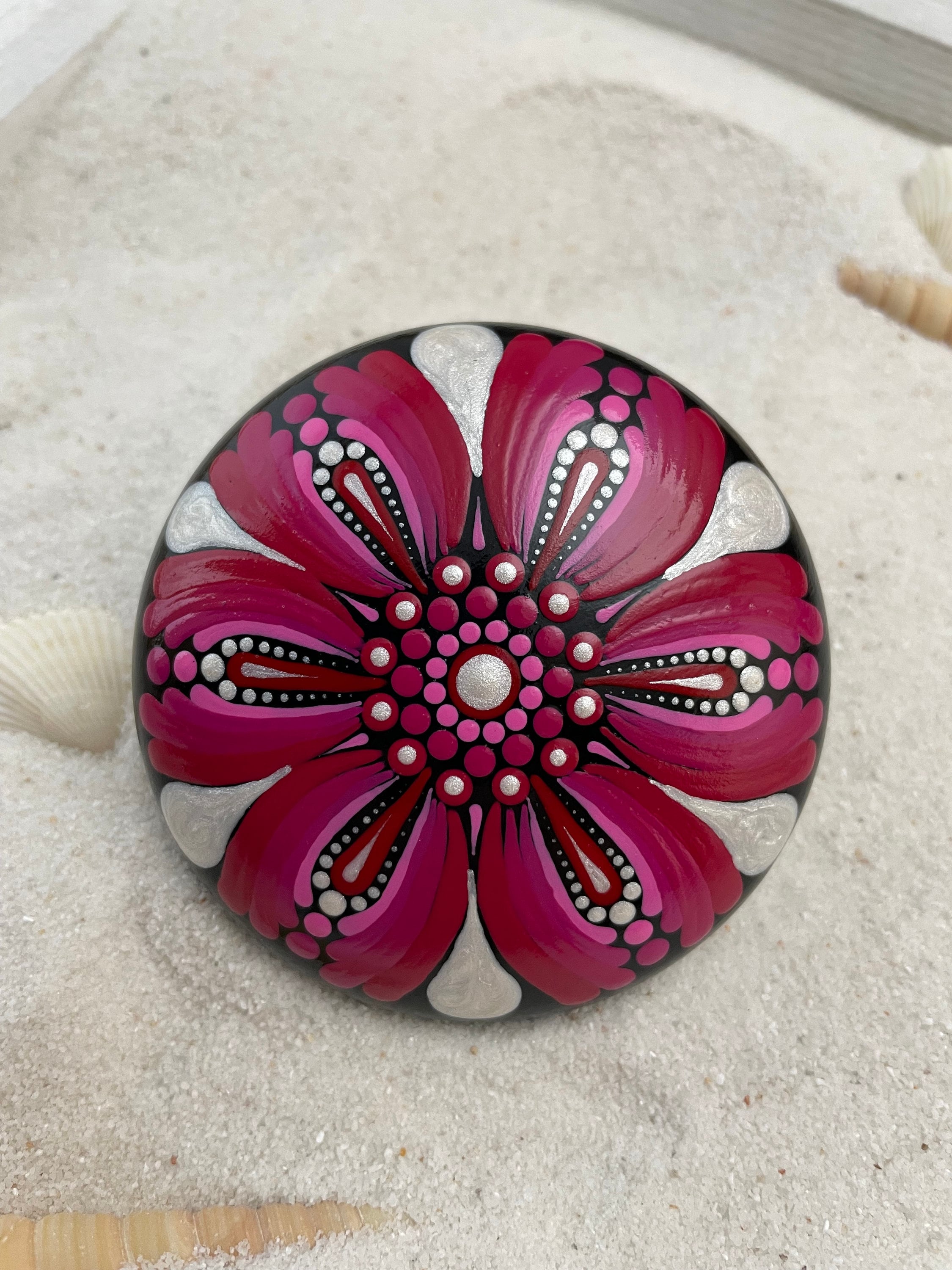 Dot Art Mandala Stone Paperweight Hand Painted Rock Mandala Meditation ...