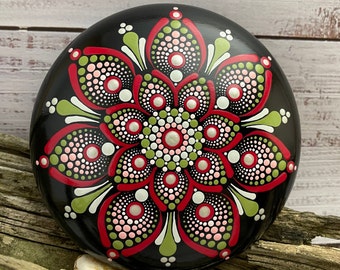 Dot Art Mandala Stone Hand Painted Rock Paperweight Mandala - Etsy