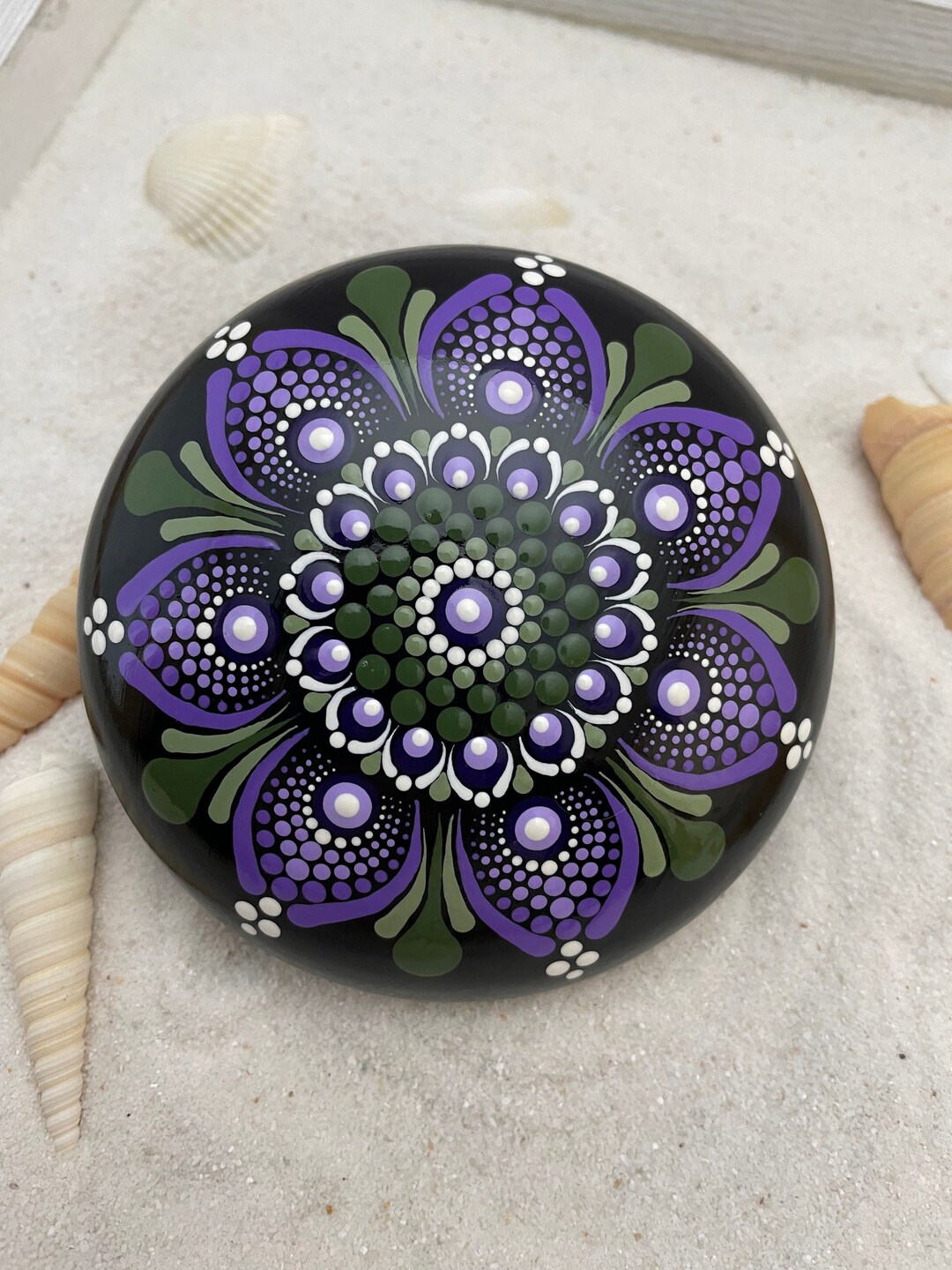Dot Art Mandala Stone Hand Painted Rock Paperweight Mandala - Etsy