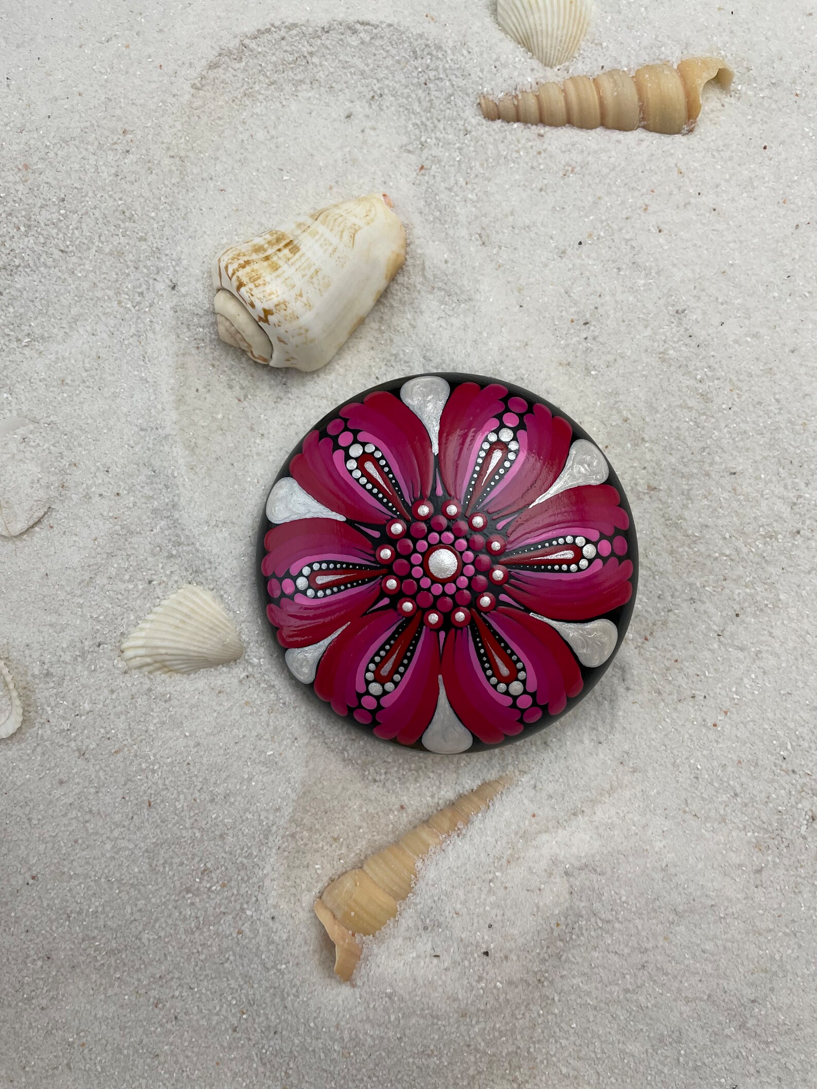 Dot Art Mandala Stone Paperweight Hand Painted Rock Mandala Meditation ...