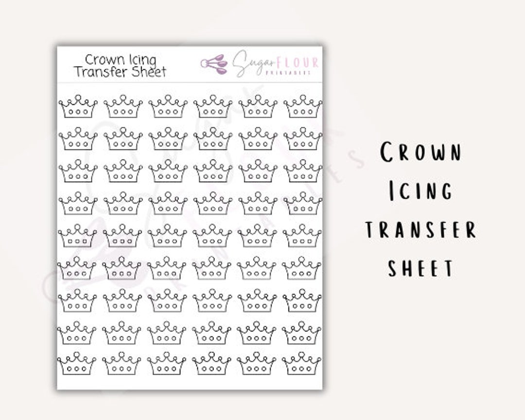 Crown Royal Icing Transfer Sheets Royal Icing Template Royal Icing ...