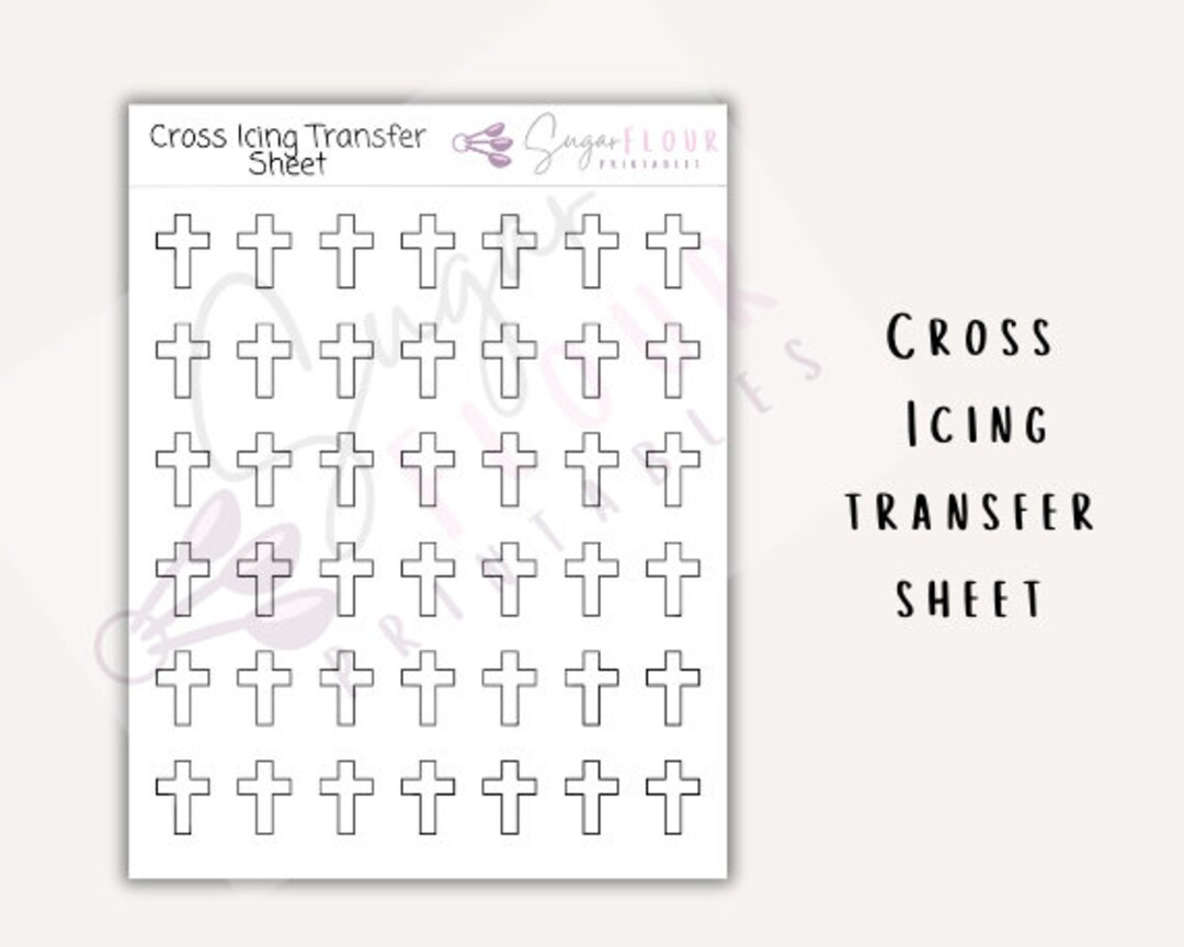 Cross Royal Icing Transfer Sheets Royal Icing Template Royal Icing ...