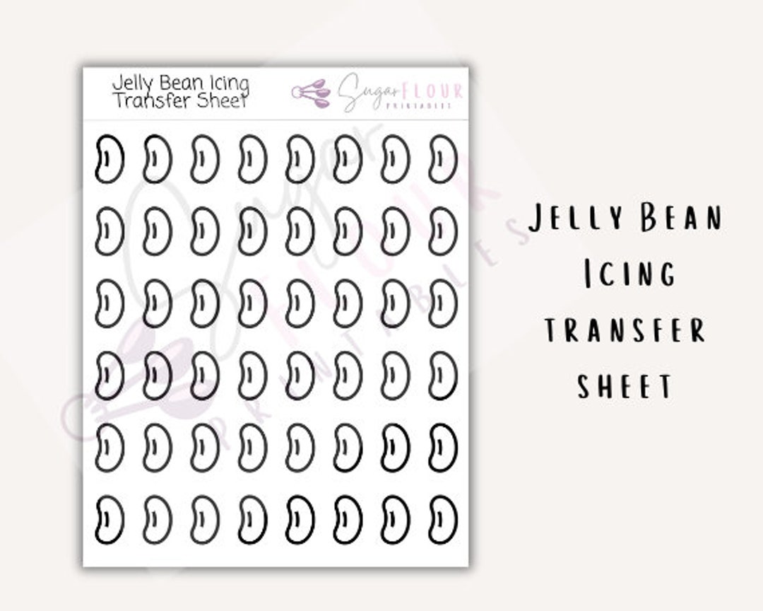 Jelly Bean Royal Icing Transfer Sheets Royal Icing Template Royal Icing ...