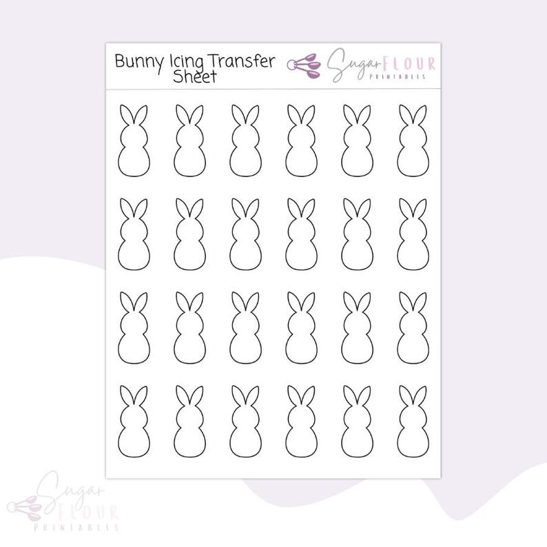 Bunny Royal Icing Transfer Sheets | Royal Icing Template | Royal Icing ...