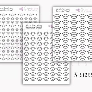 Graduation Cap Royal Icing Transfer Sheets Royal Icing Template Royal ...