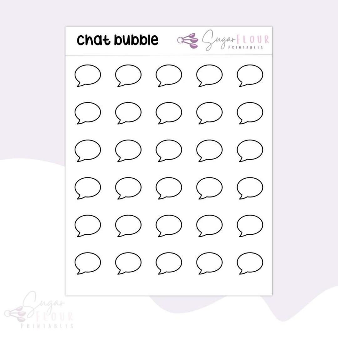 Chat Bubble Royal Icing Transfer Sheets | Royal Icing Template | Royal ...