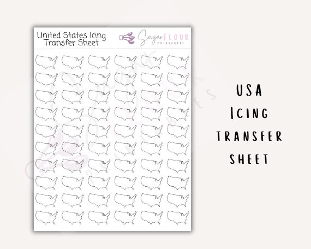 USA Royal Icing Transfer Sheets Royal Icing Template Royal Icing Design ...