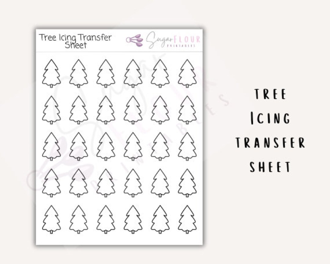 Tree Royal Icing Transfer Sheets Royal Icing Template Royal Icing ...