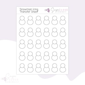 Snowman Royal Icing Transfer Sheets | Royal Icing Template | Royal ...