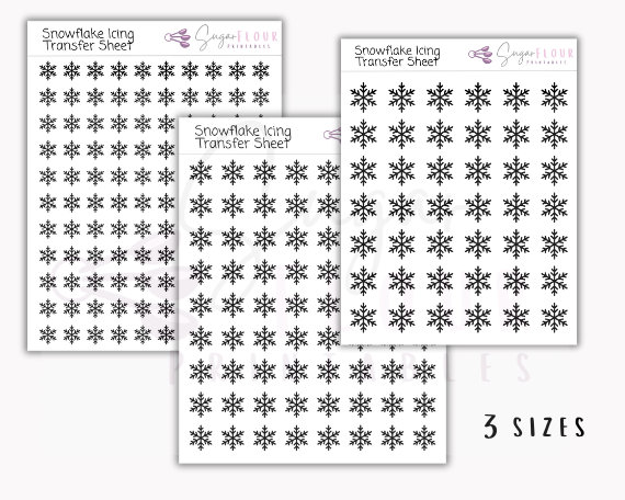 Snowflake Royal Icing Transfer Sheets Royal Icing Template Royal Icing ...