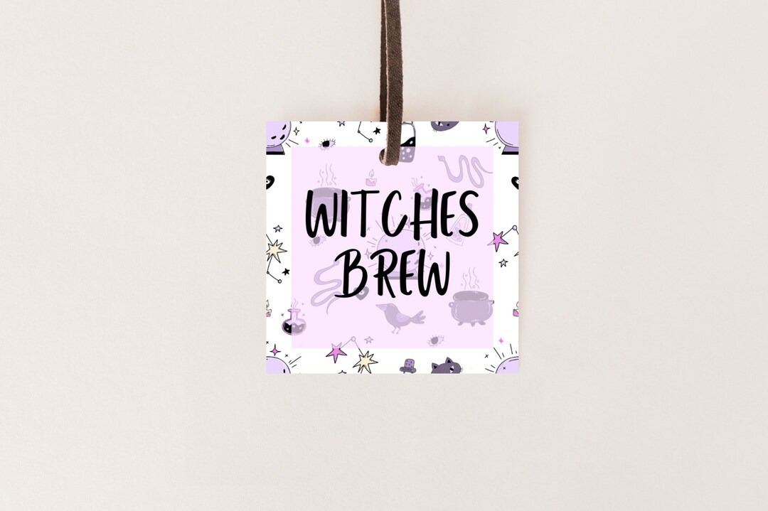 2” & 2.5” Witches Brew Tag | Printable Gift Tag | Cookie Tag |halloween ...