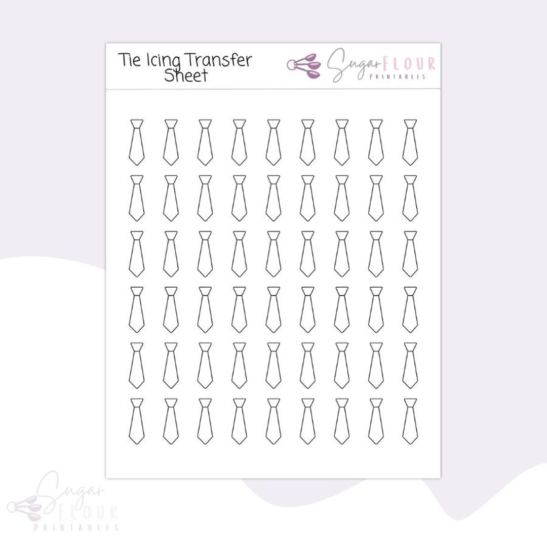 Tie Royal Icing Transfer Sheets | Royal Icing Template | Royal Icing ...