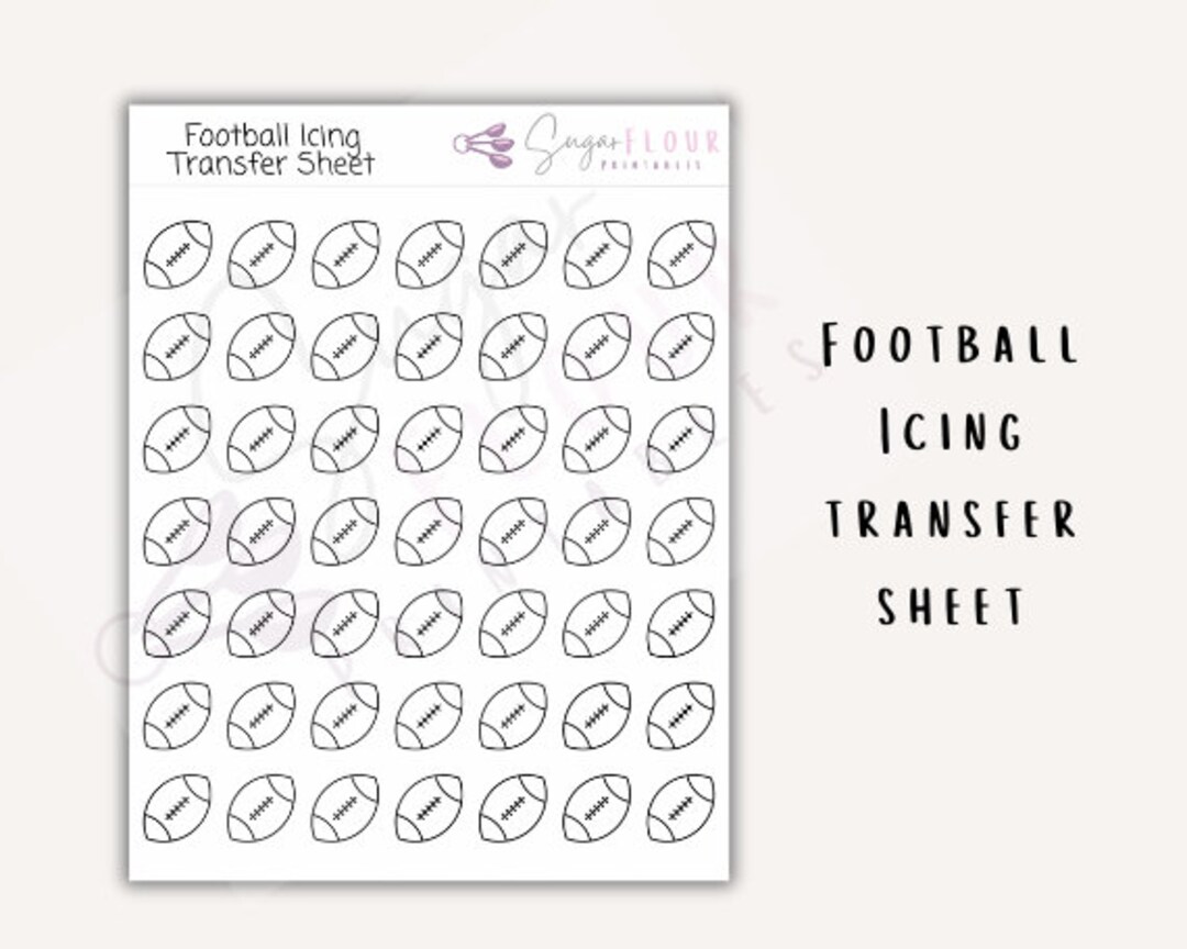 Football Royal Icing Transfer Sheets Royal Icing Template Royal Icing ...