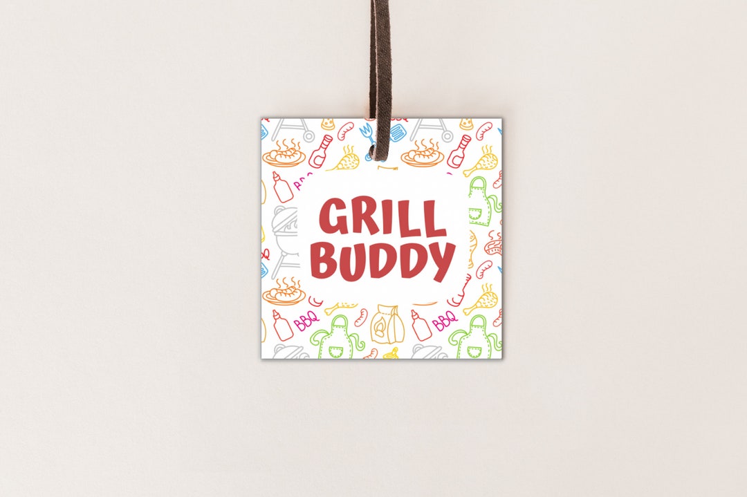 2” & 2.5” Grill Buddy Gift Tag | Printable Gift Tag | Cookie Tag ...