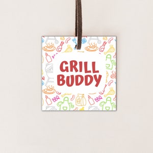 2” & 2.5” Grill Buddy Gift Tag | Printable Gift Tag | Cookie Tag ...