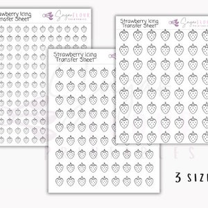 Strawberry Royal Icing Transfer Sheets Royal Icing Template Royal Icing ...
