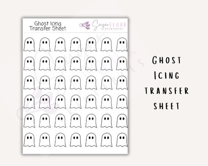 Ghost Royal Icing Transfer Sheets Royal Icing Template Royal Icing ...