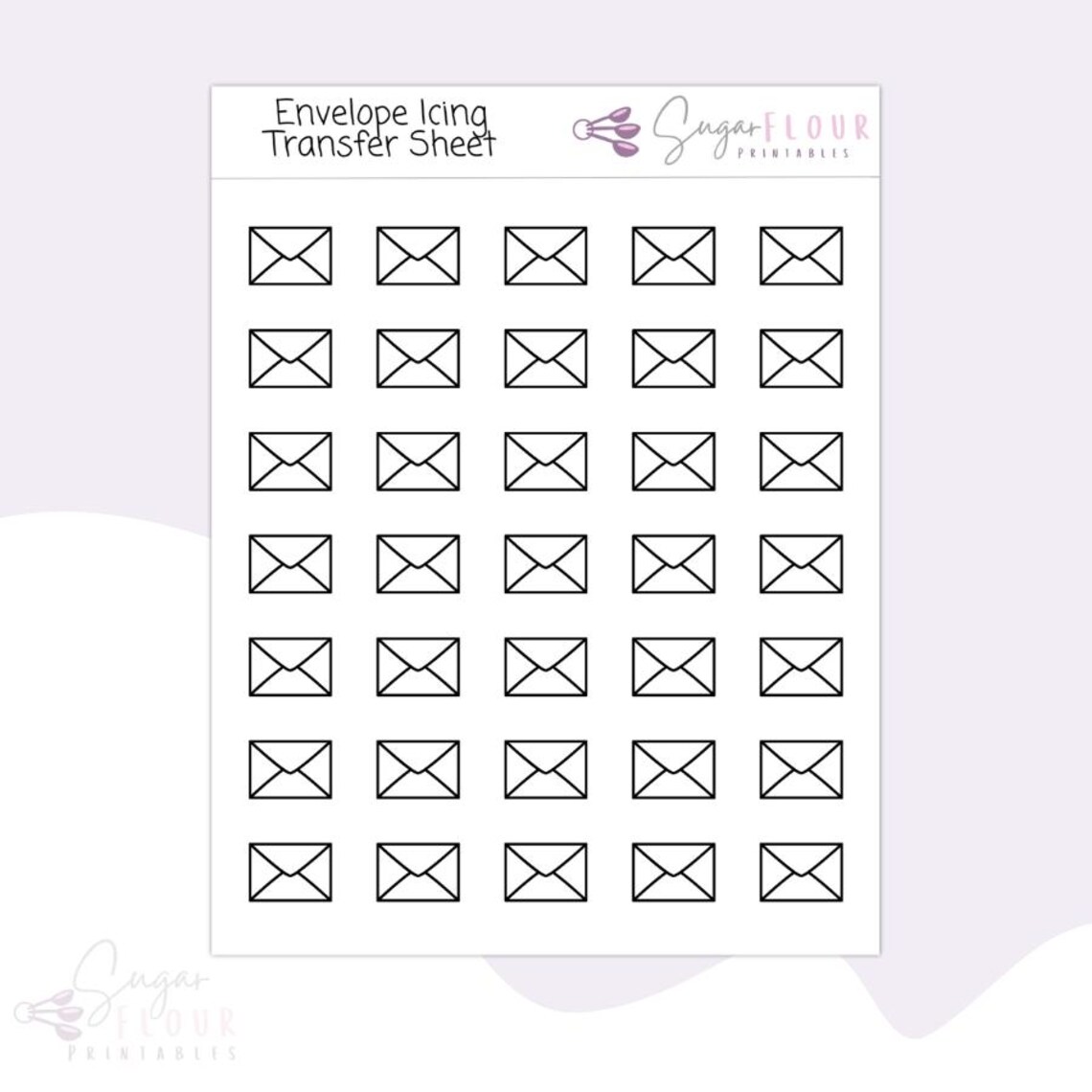 Envelope Royal Icing Transfer Sheets | Royal Icing Template | Royal ...