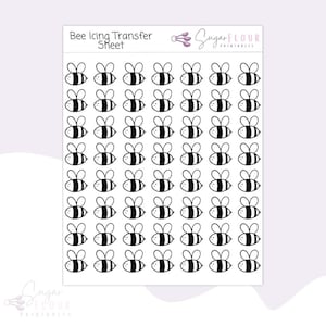 Bee Royal Icing Transfer Sheets | Royal Icing Template | Royal Icing ...