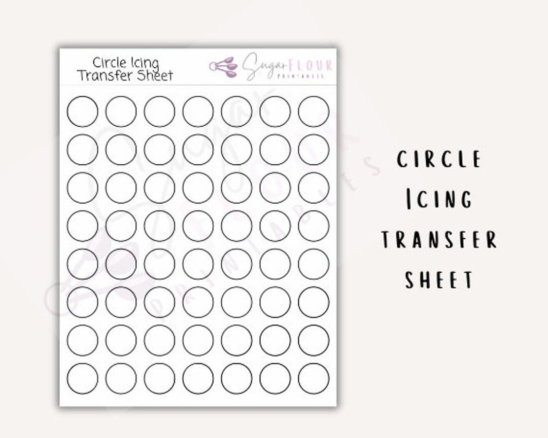 Circle Royal Icing Transfer Sheets Royal Icing Template Royal Icing ...
