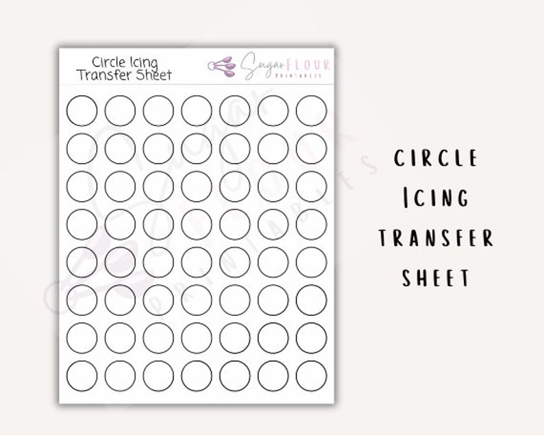 Circle Royal Icing Transfer Sheets Royal Icing Template Royal Icing ...